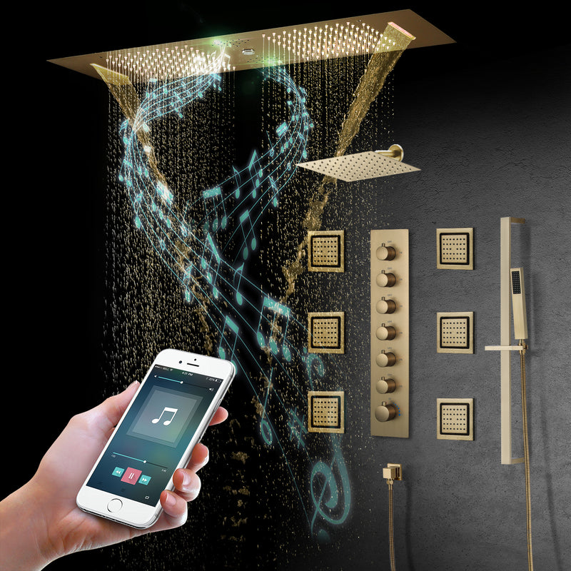 Sydney|36"Inch Complete Led Music Shower System Rainfall Waterfall & W ...