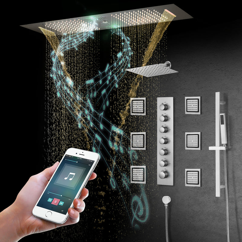 Sydney|36"Inch Complete Led Music Shower System Rainfall Waterfall & W ...