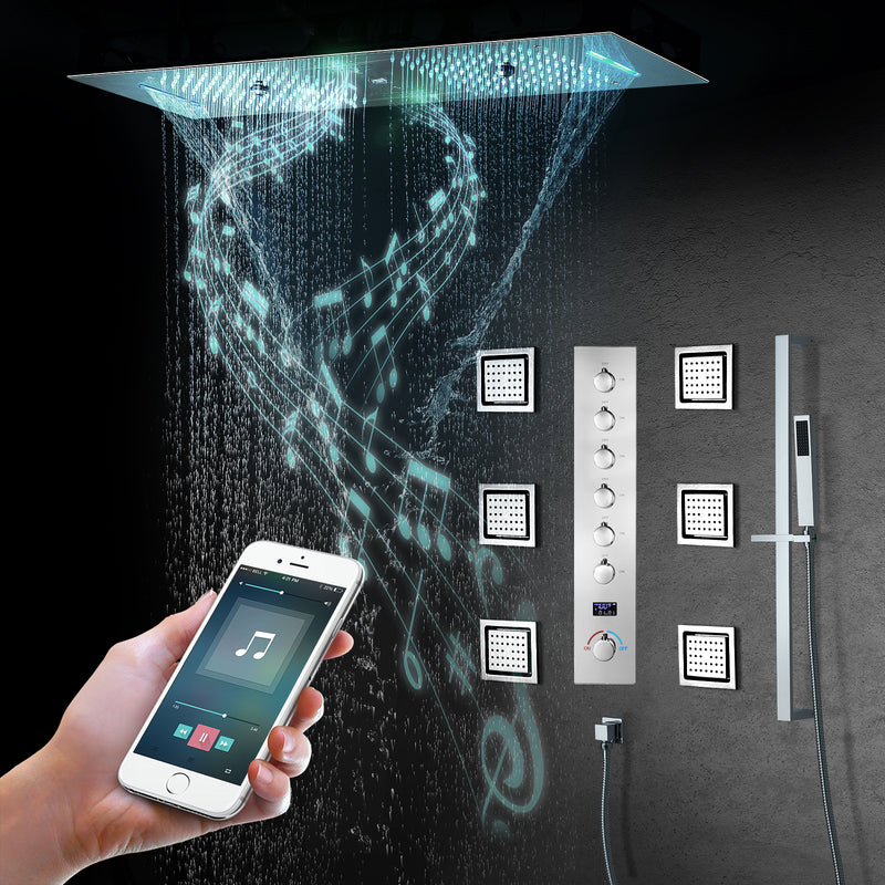 Sydney|36"Inch Complete Led Music Shower System Rainfall Waterfall & W ...