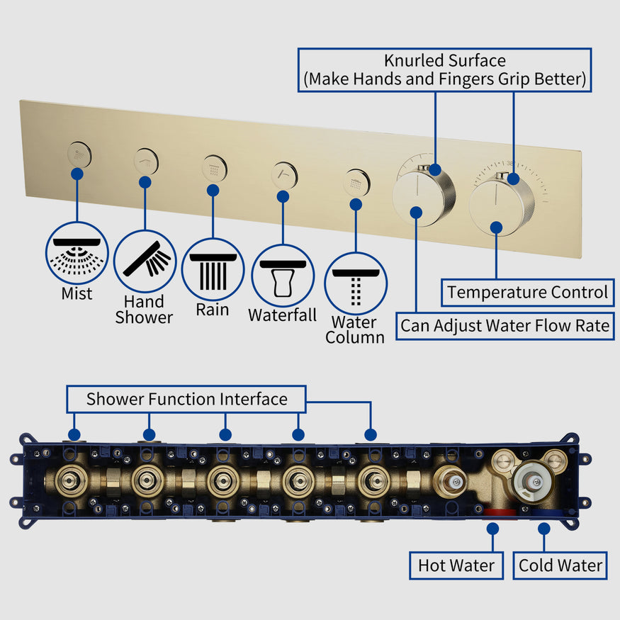 PRESTIGE| 36" Ceiling Complete Luxury LED Music shower – Smart Living ...