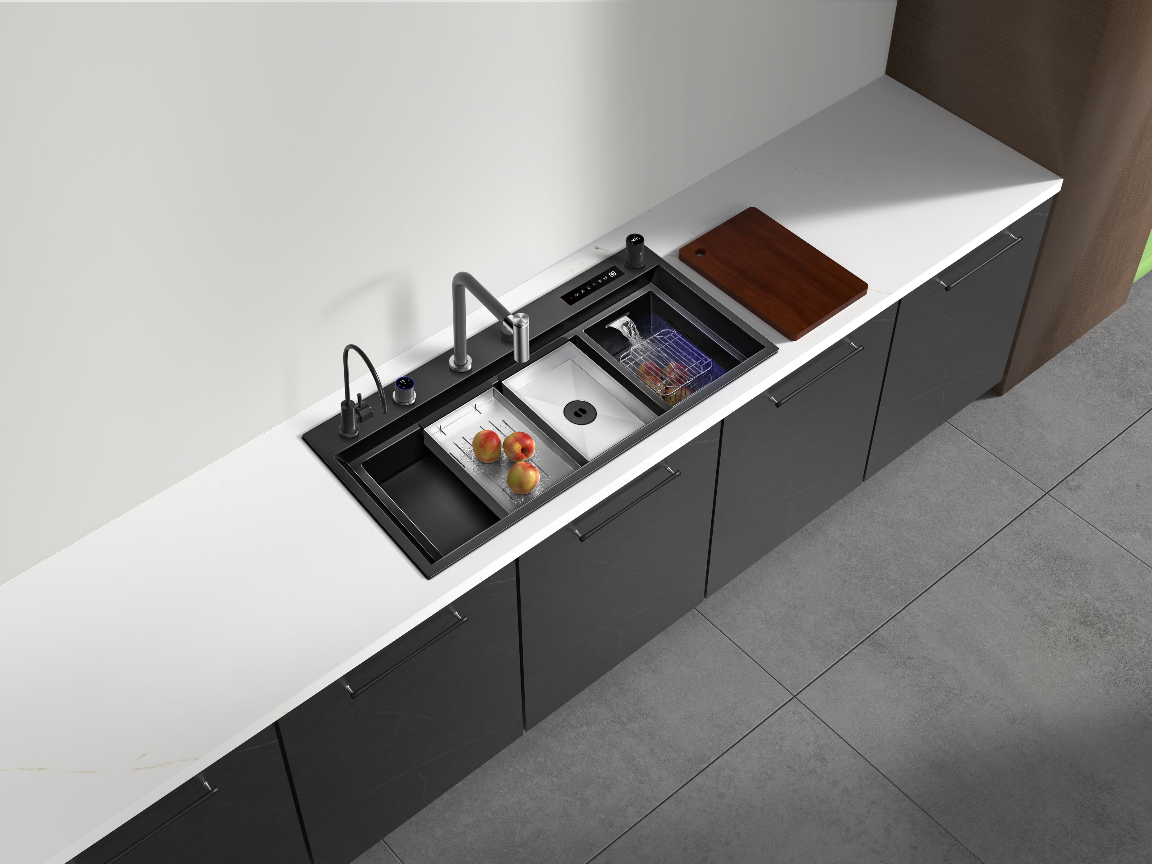 NIX|45"in Complete Kitchen Sink with Hydro Purification Digital Display ...