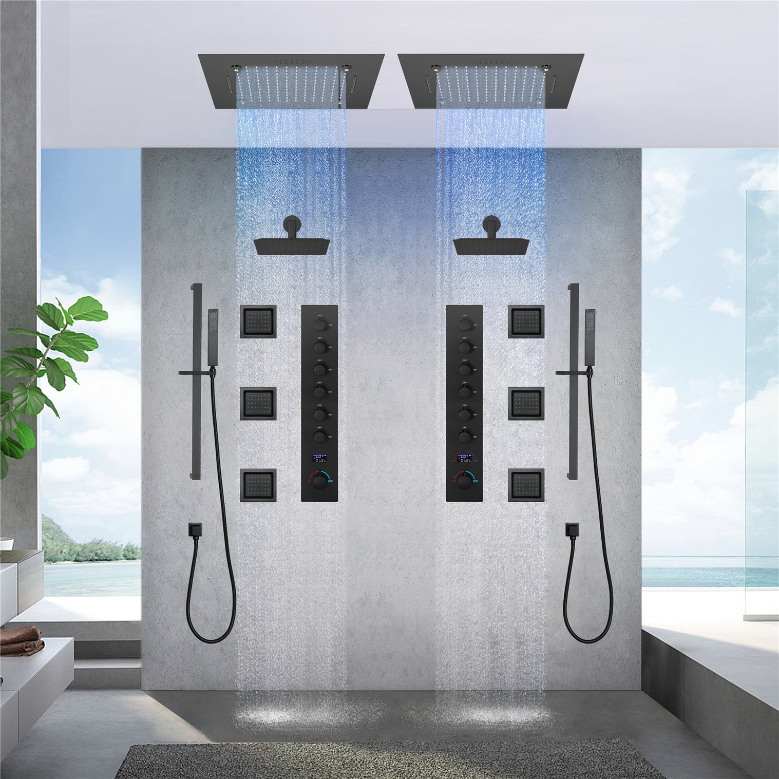 ENCORE|COMPLETE LUXURY DUAL SHOWERHEAD LED MUSIC SHOWER SYSTEM – Smart ...