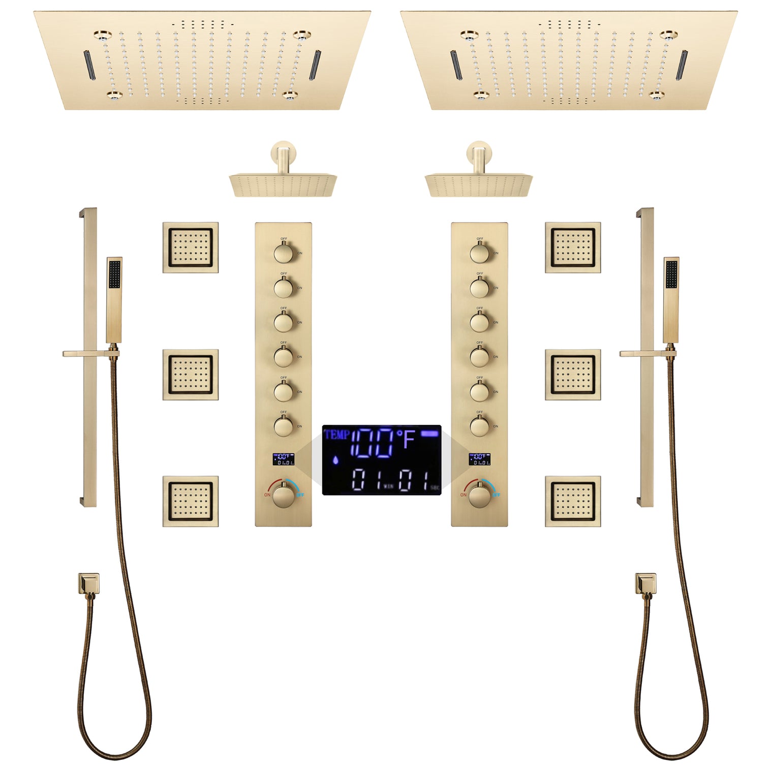 ENCORE|COMPLETE LUXURY DUAL SHOWERHEAD LED MUSIC SHOWER SYSTEM – Smart ...