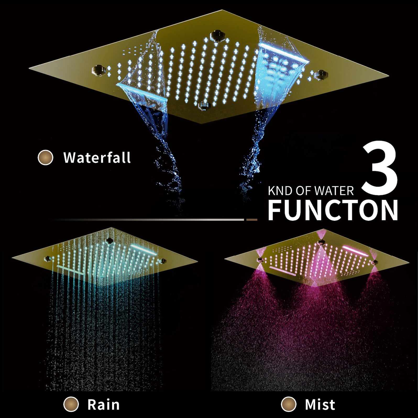 ENCORE|COMPLETE LUXURY DUAL SHOWERHEAD LED MUSIC SHOWER SYSTEM — Smart ...