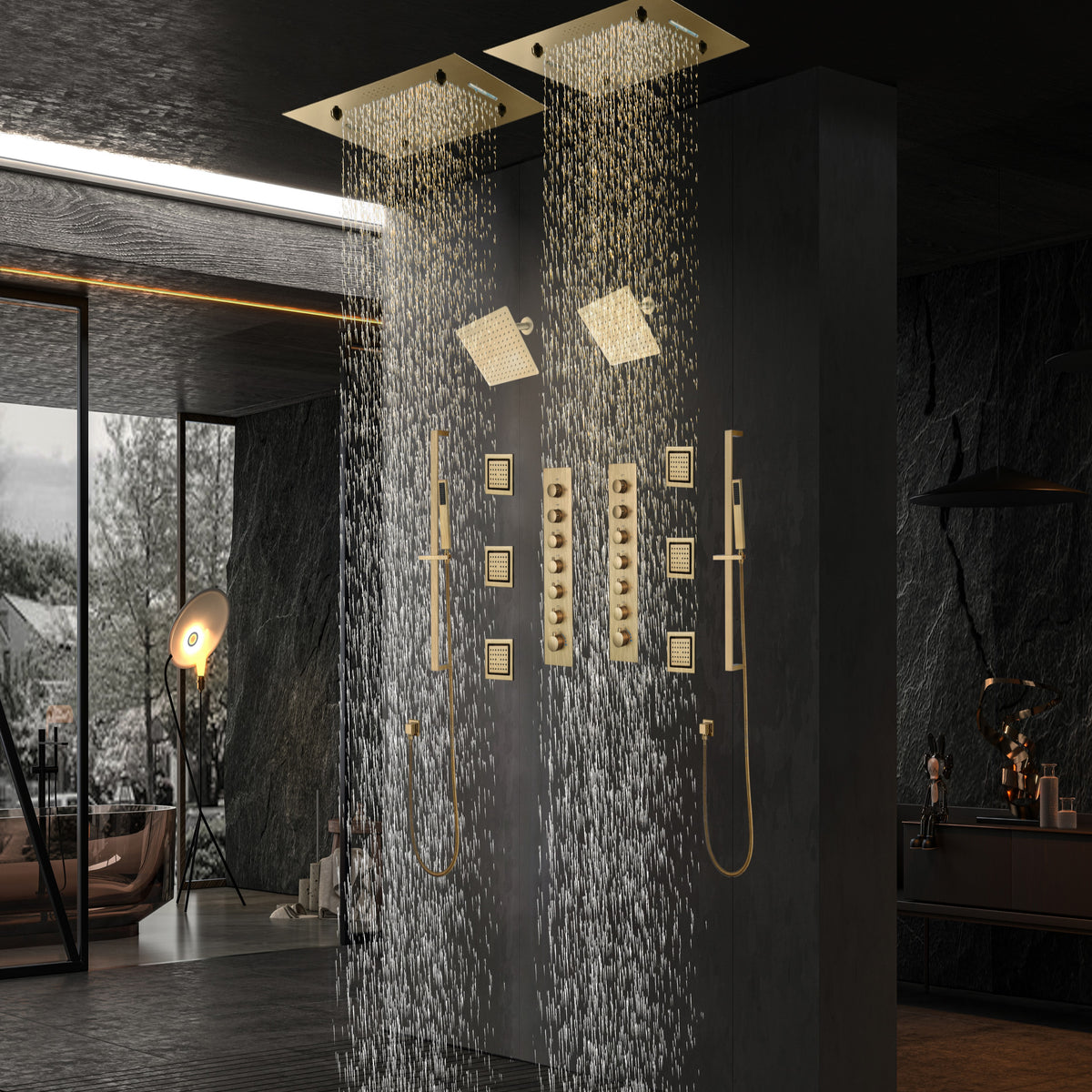 ENCORE|COMPLETE LUXURY DUAL SHOWERHEAD LED MUSIC SHOWER SYSTEM – Smart ...