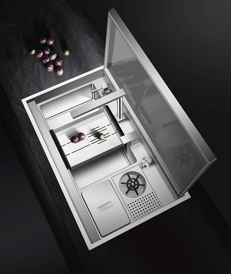 MASORY | Complete Luxury Smart Kitchen Sink Stainless Steel Hidden Cup ...