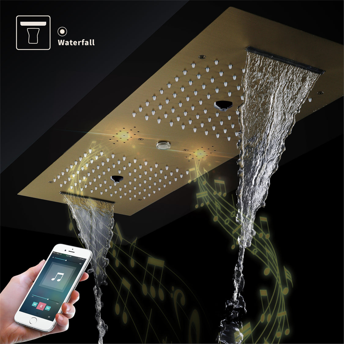 PRESTIGE| 36" Ceiling Complete Luxury LED Music shower – Smart Living ...