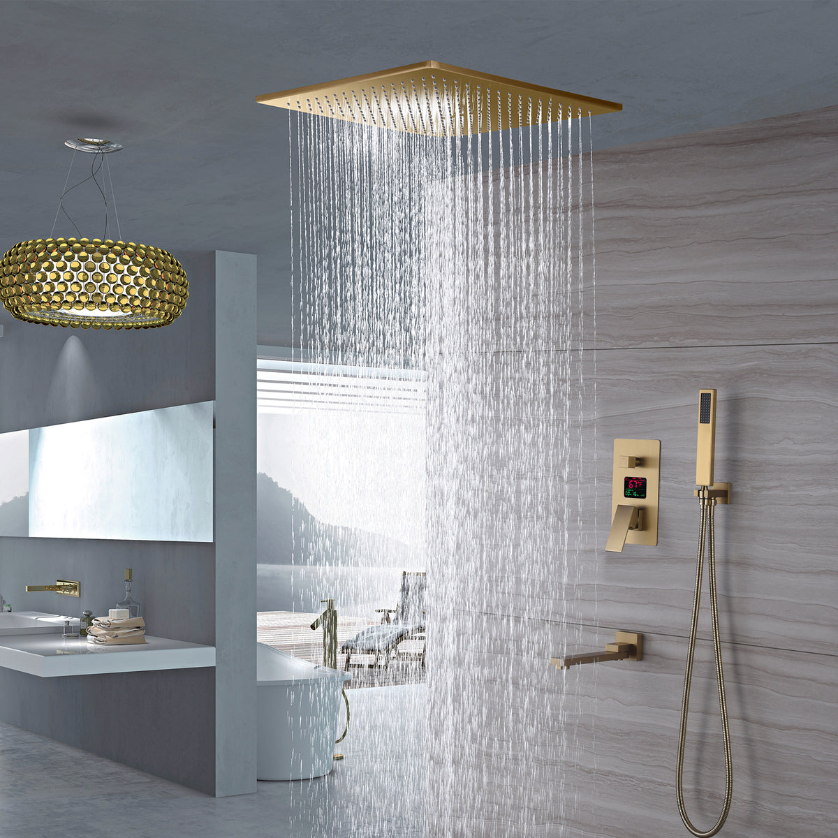 Ceiling Mount Shower System | Shelly Lighting