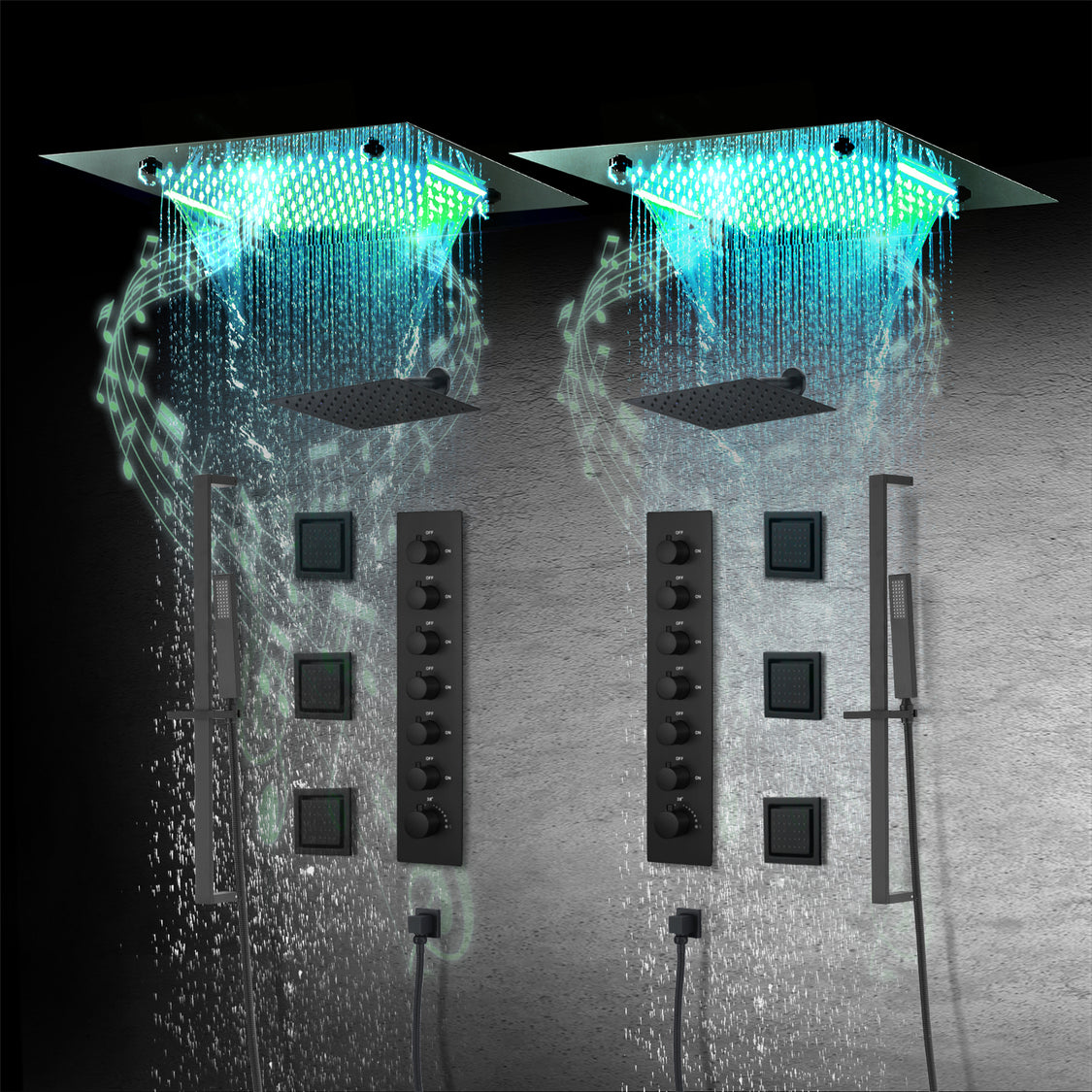 ENCORE|COMPLETE LUXURY DUAL SHOWERHEAD LED MUSIC SHOWER SYSTEM – Smart ...