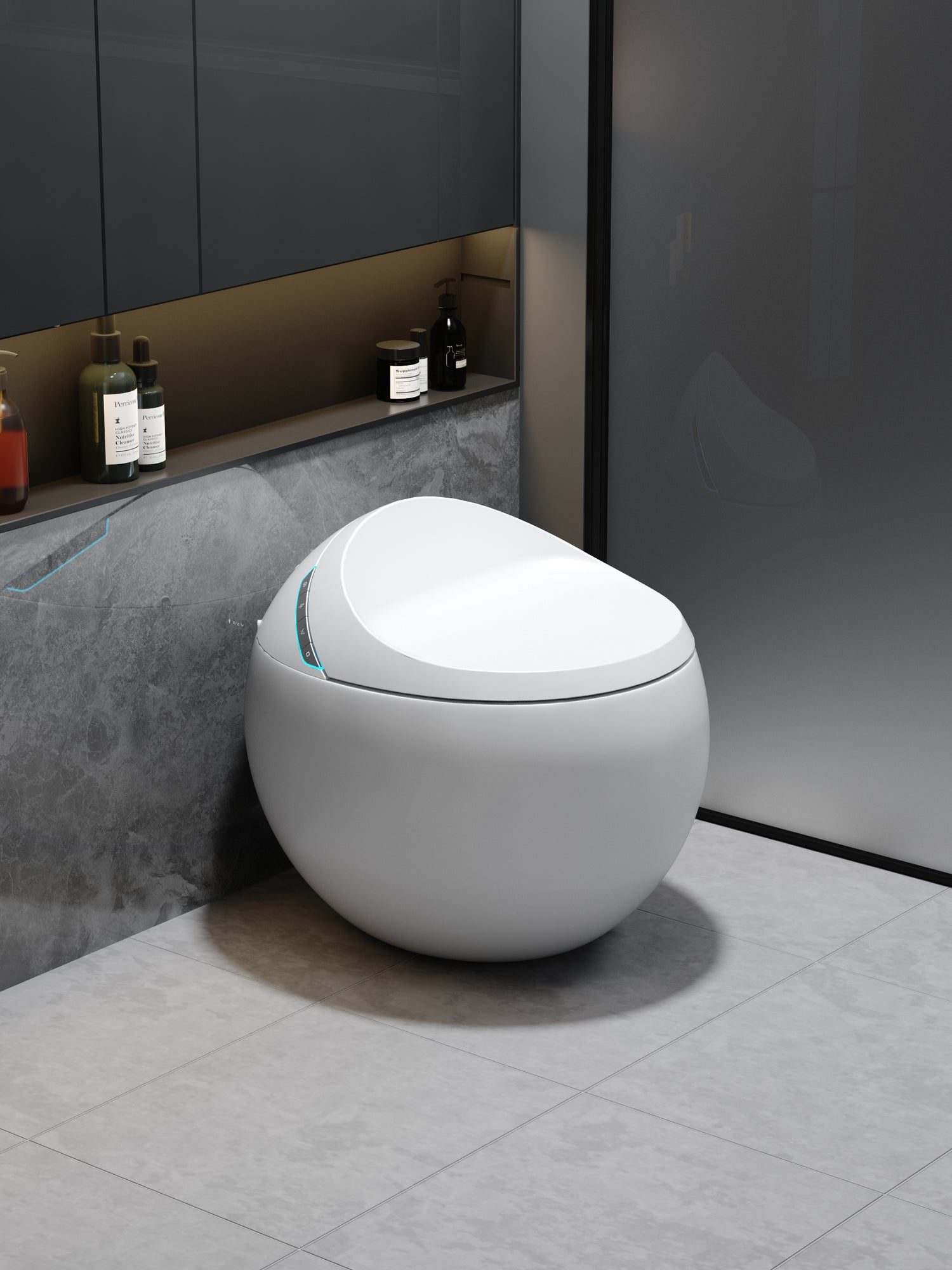 SLT9| One-piece Smart Toilet Round shaped fully automatics luxury smart ...