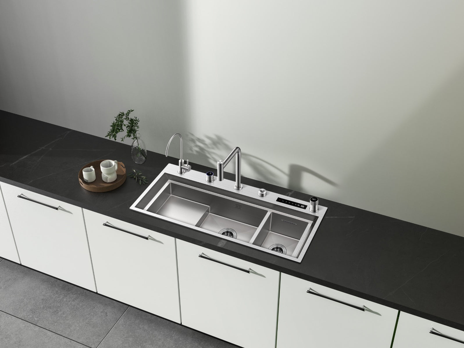 NIX|45"in Complete Kitchen Sink with Hydro Purification Digital Display ...