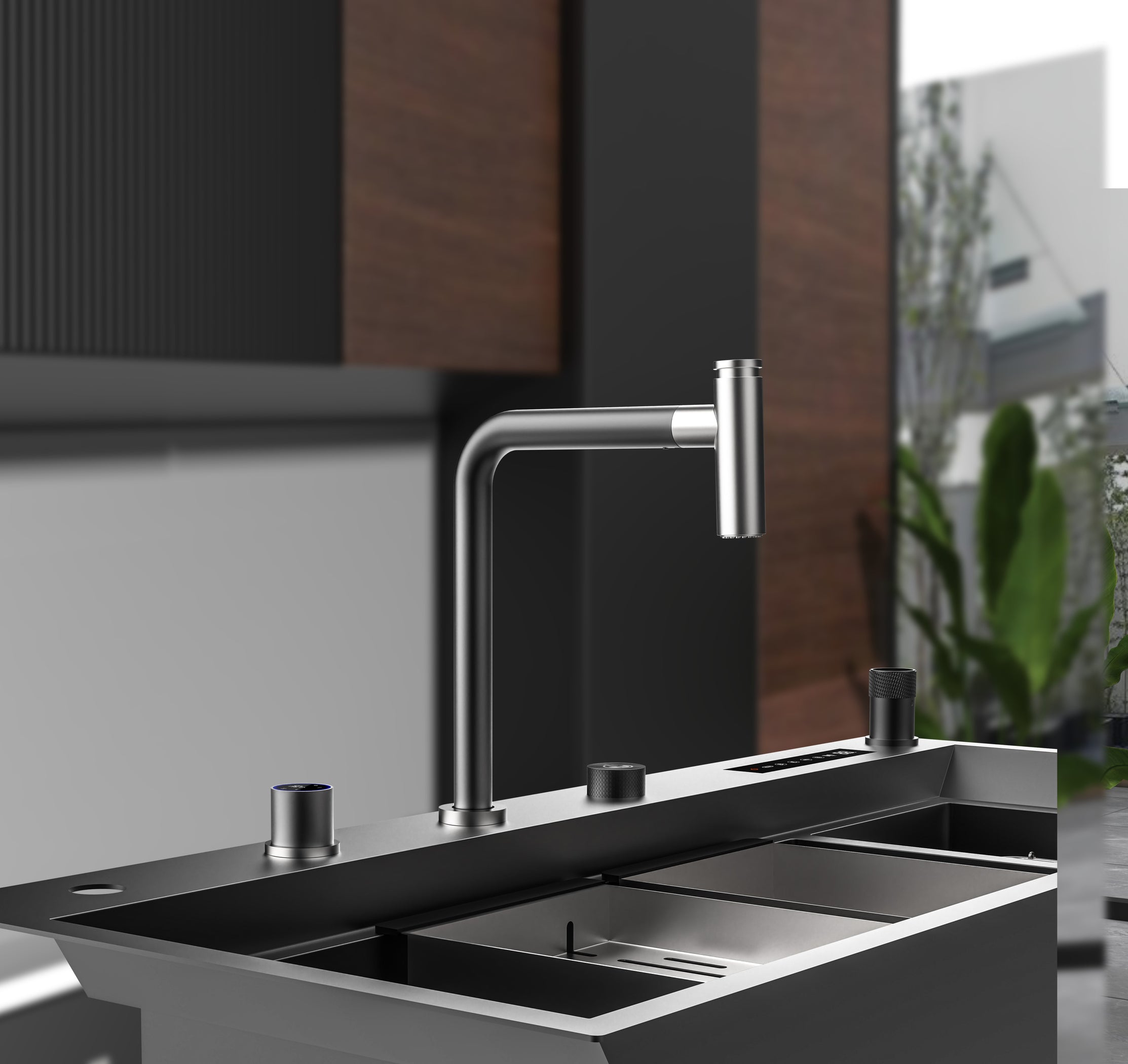 NIX|45"in Complete Kitchen Sink with Hydro Purification Digital Display ...