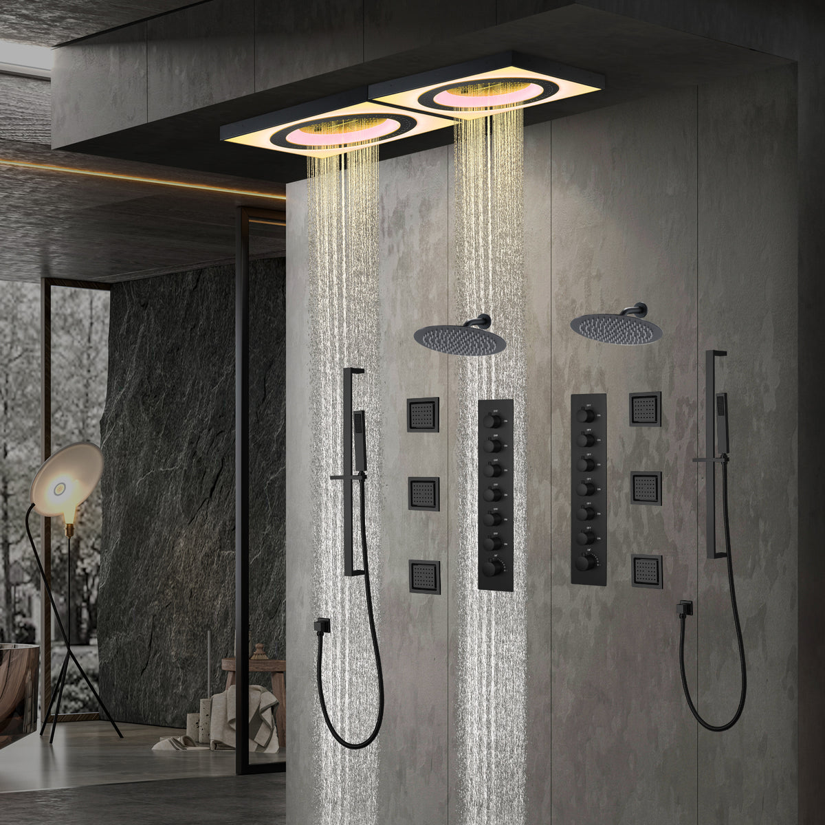 SILK|47"IN COMPLETE LUXURY DUAL SHOWER LED MUSIC SYSTEM – Smart Living ...