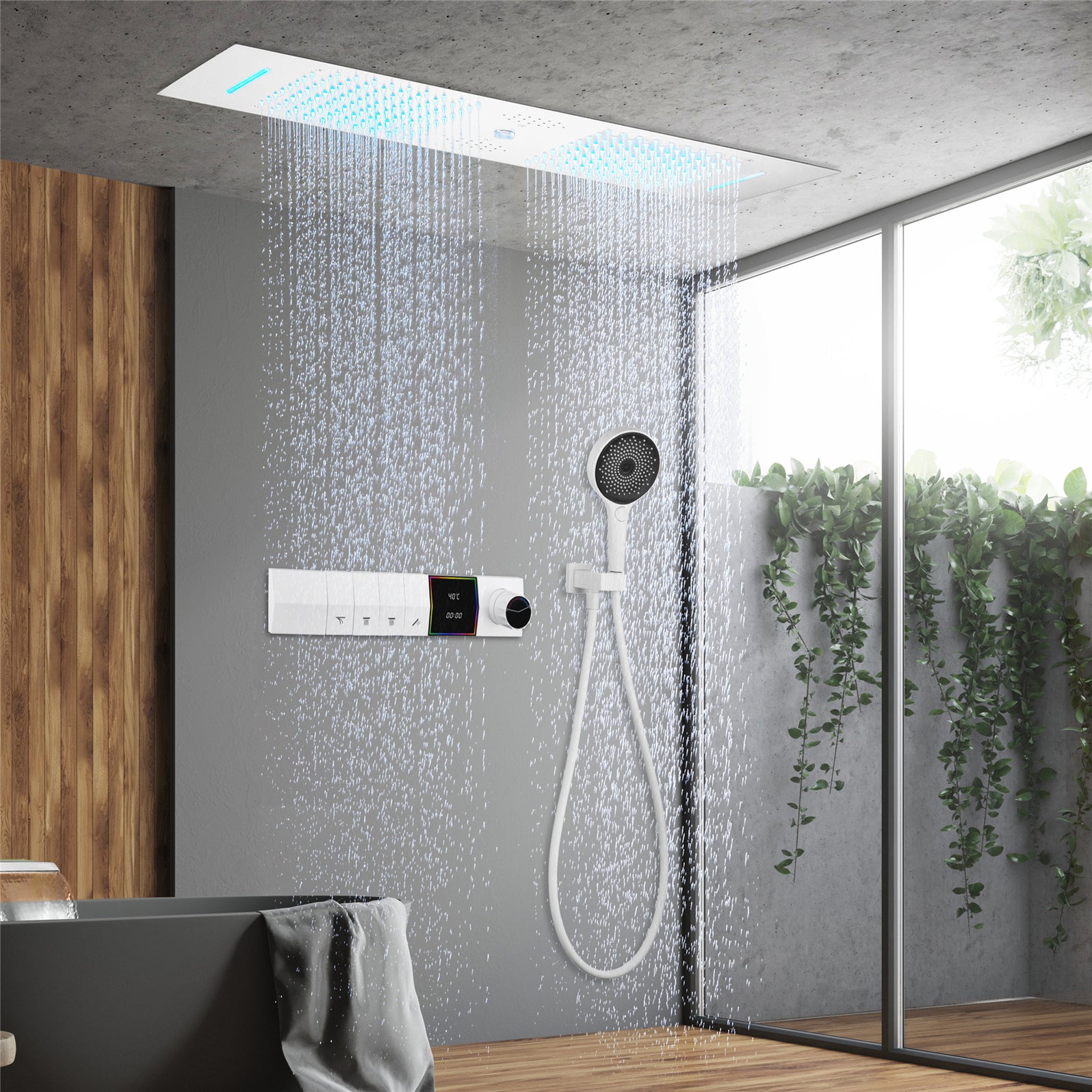 MALIBU|36inch COMPLETE LED MUSIC SHOWER SYSTEM DIGITAL DISPLAY VALVE ...