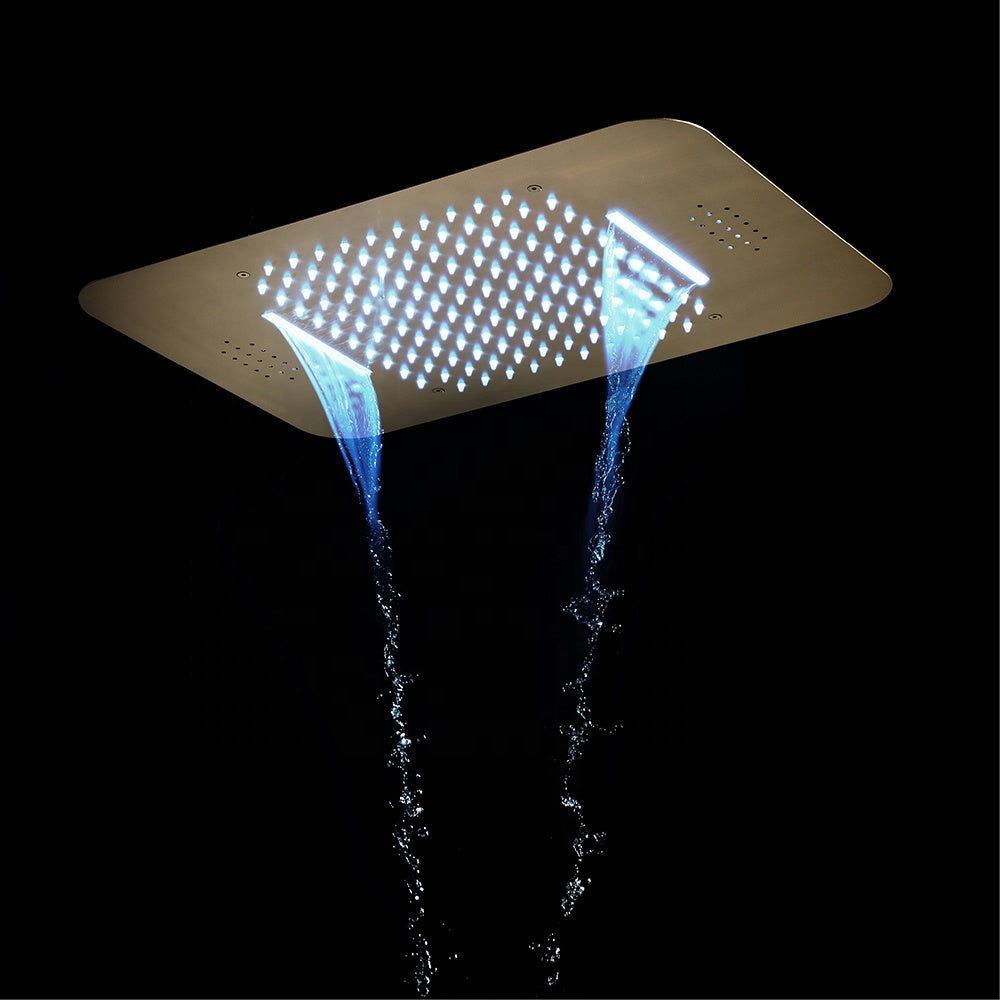 FAVOR | 23" Ceiling Mounted Complete Thermostatic LED Music Shower Sys ...